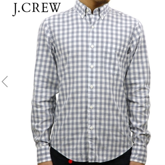 J. Crew | Shirts | J Crew Blue White Plaid Slim Washed Button Down ...
